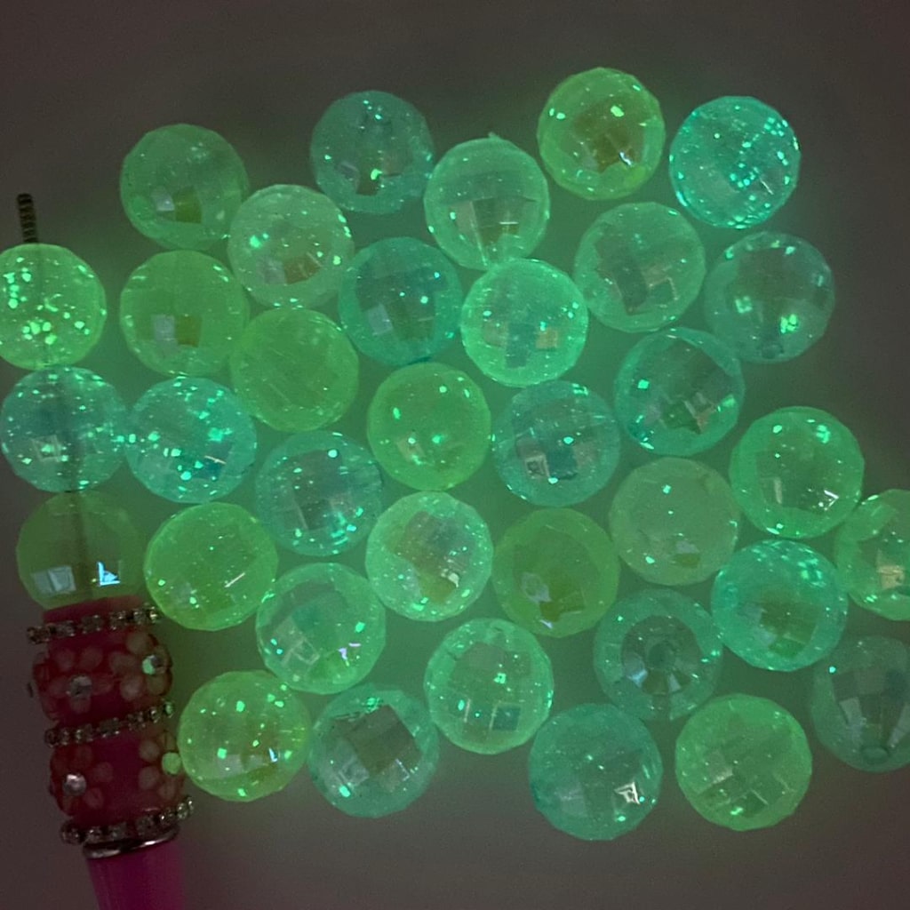 Luminious Facted Plain Acrylic Beads ,16mm,Random Mix,CM – robinbeadsshop